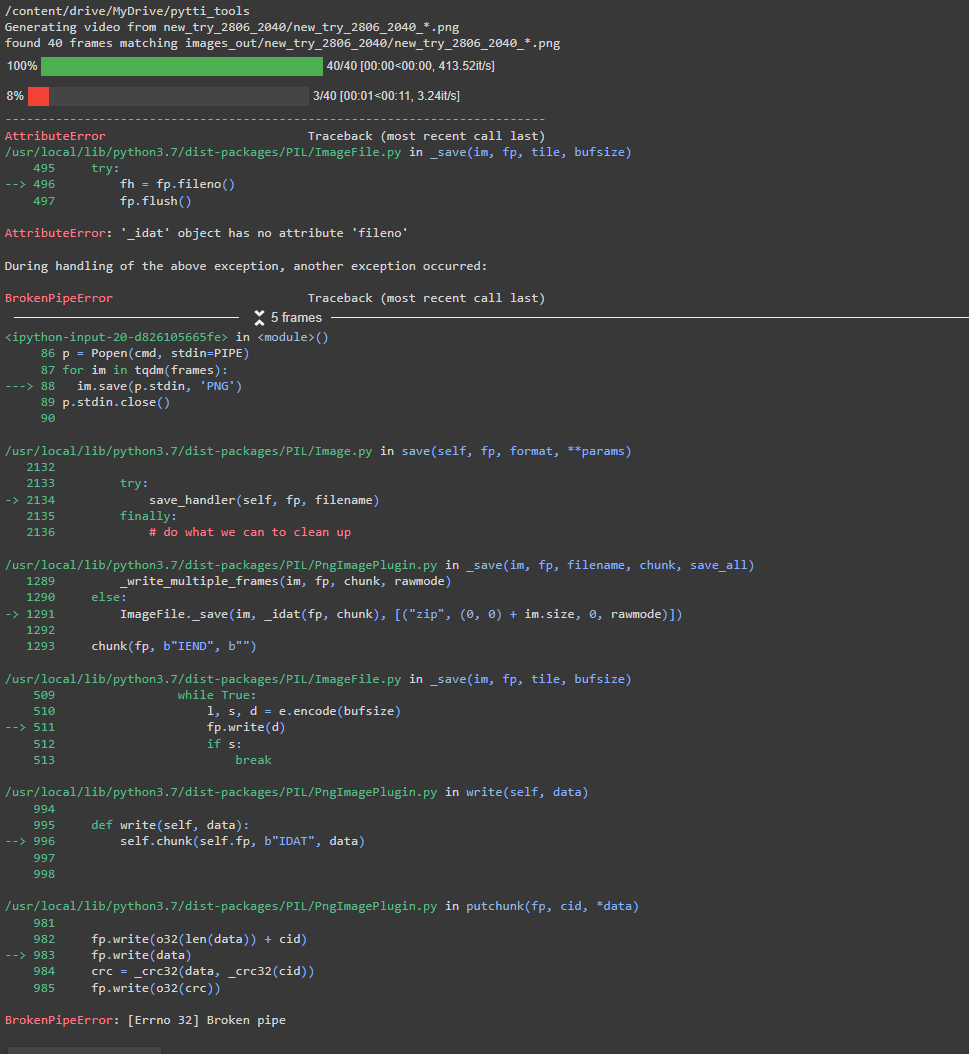 Error when generate video · Issue #51 · pytti-tools/pytti-notebook · GitHub
