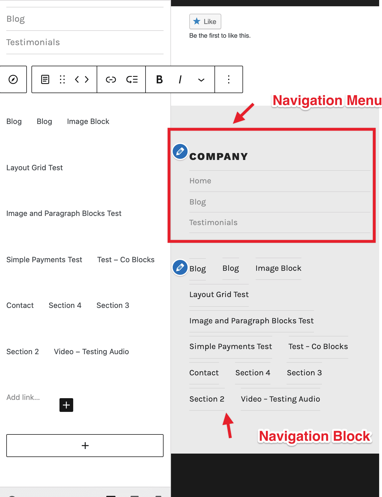 Lodestar: Style consistency Navigation Block and Navigation Menu Widget · Issue #4902 ...
