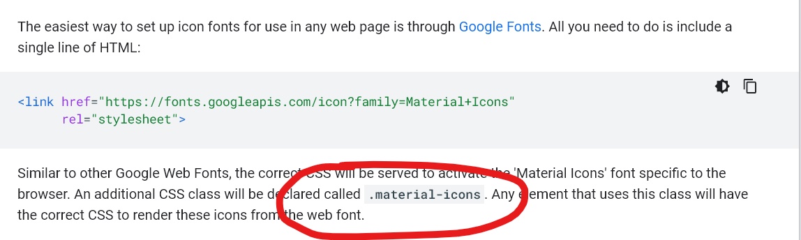Class name mismatch between developer guide and font's HTML code ...