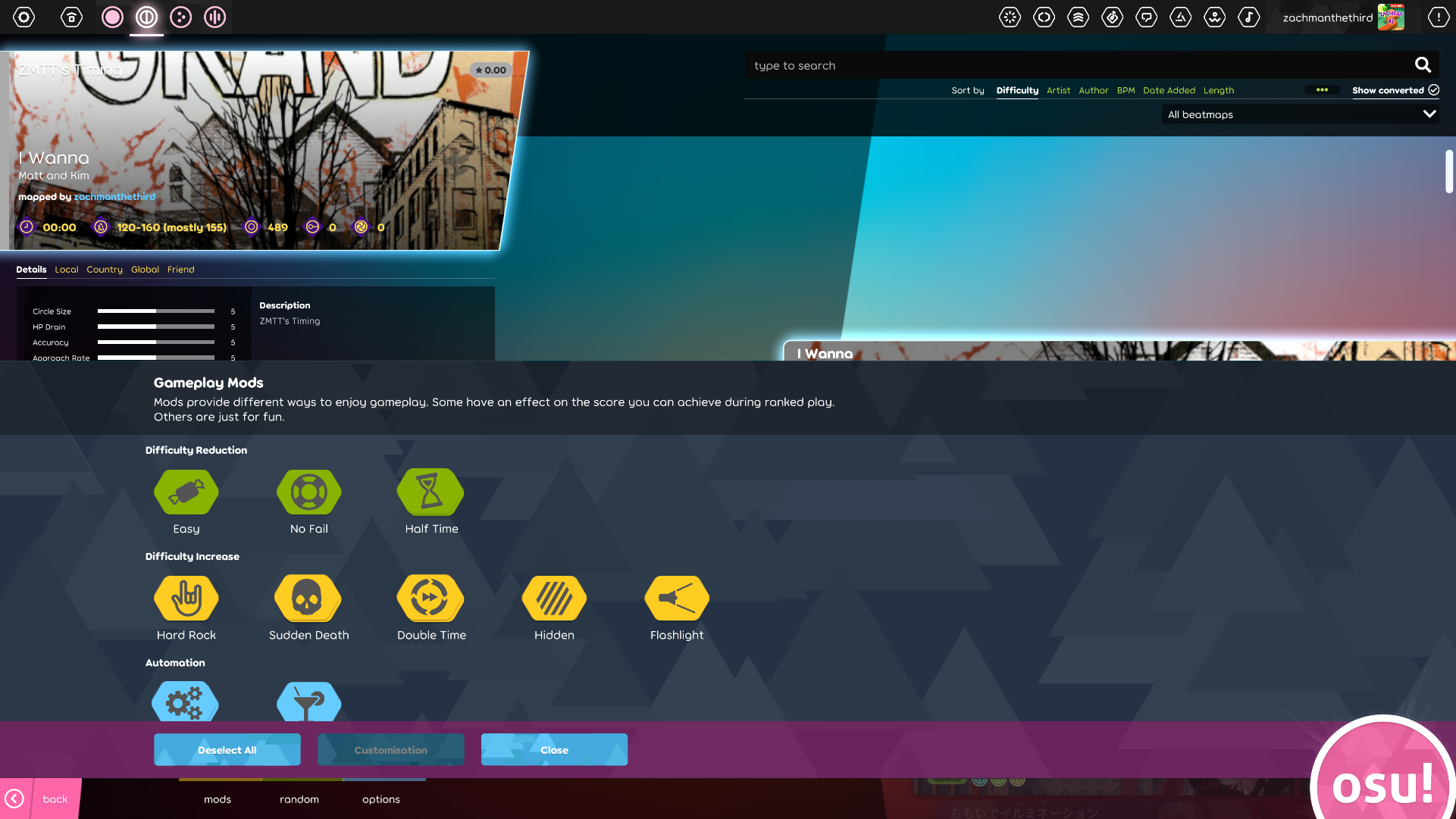 SR isn't propogated everywhere in the song select screen after editing ...