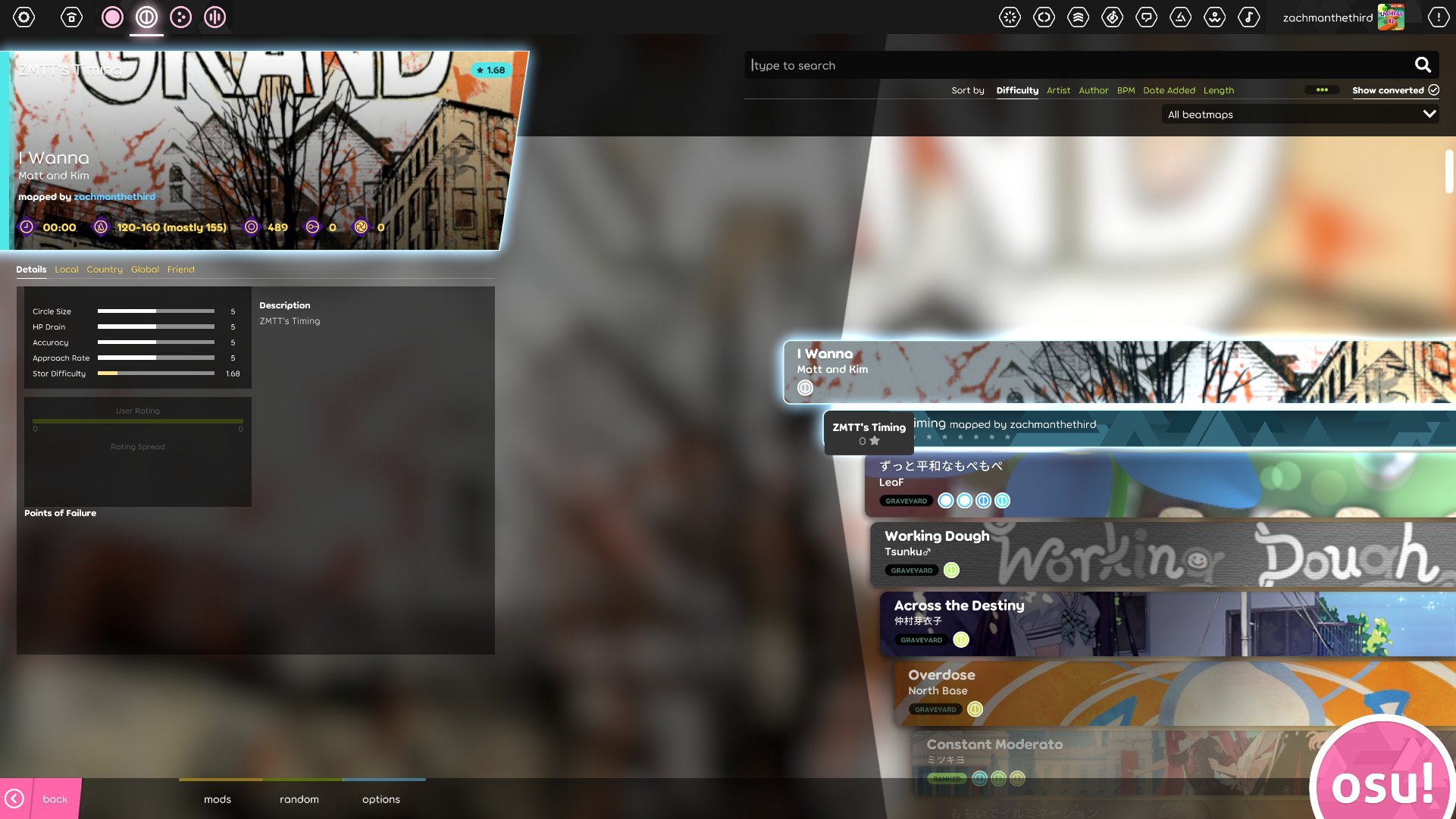 SR isn't propogated everywhere in the song select screen after editing ...
