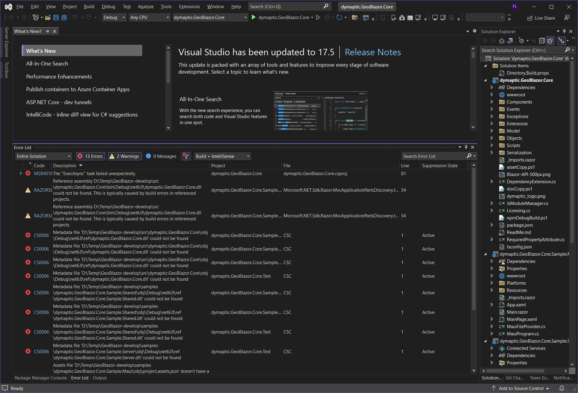 Source code cannot be compiled · Issue #139 · dymaptic/GeoBlazor · GitHub