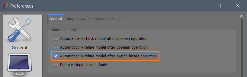 Feature proposal: Add a refine checkbox to dialogs of additive, substractive and transformation ...