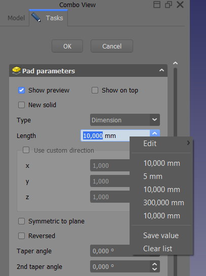 Feature proposal: Add a "last used" checkbox to dialogs of additive, substractive and ...
