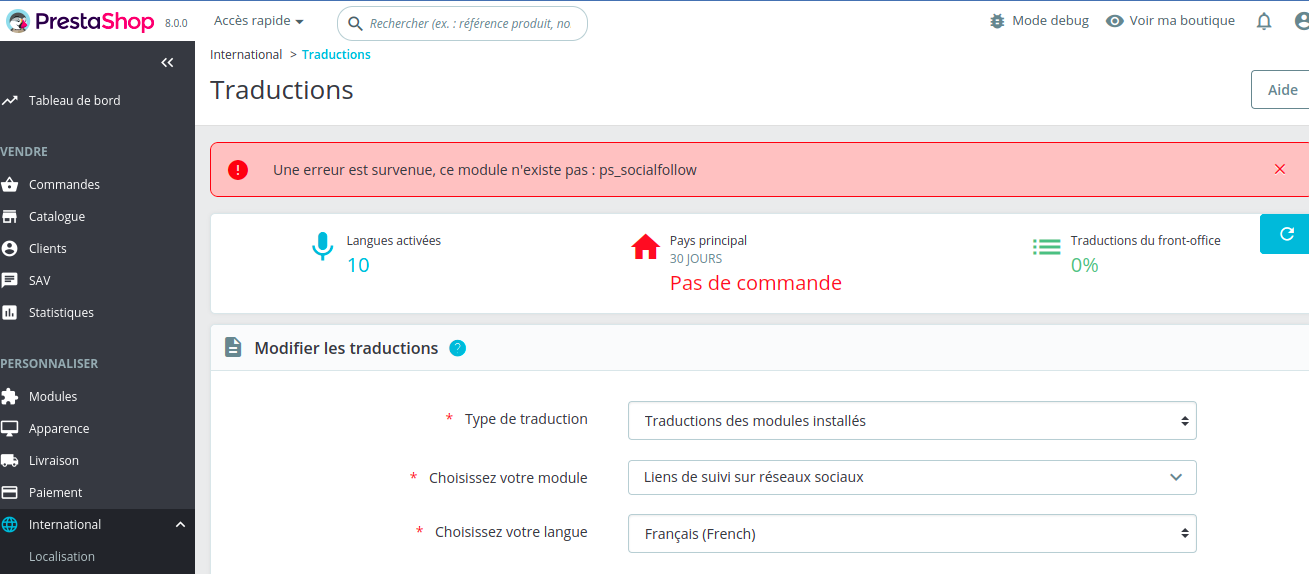 Cannot Modify Translations Of An Installed Module · Issue 29359 · Prestashop Prestashop · Github