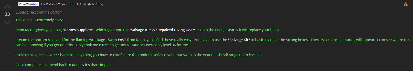 [Quest] [Mechanic] [Dustwallow Marsh] Recover the Cargo! · Issue #8216 · Atlantiss ...