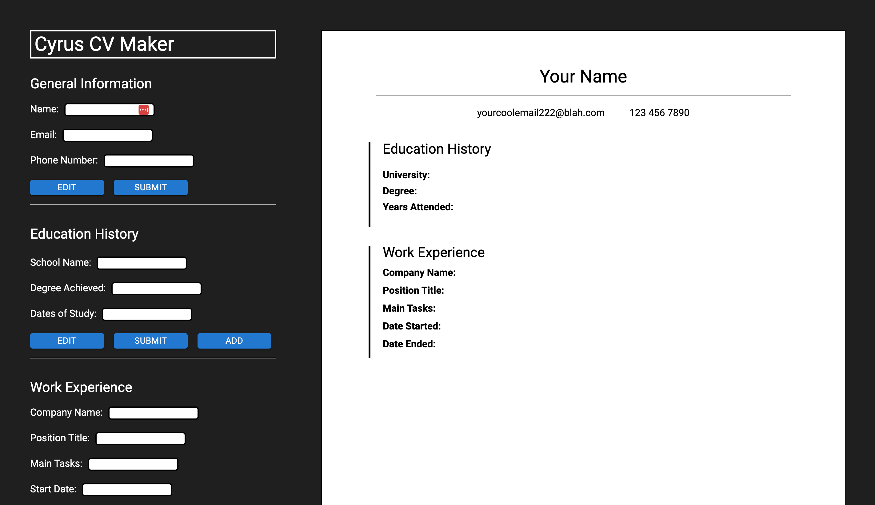 Github Romangdev Cv Project