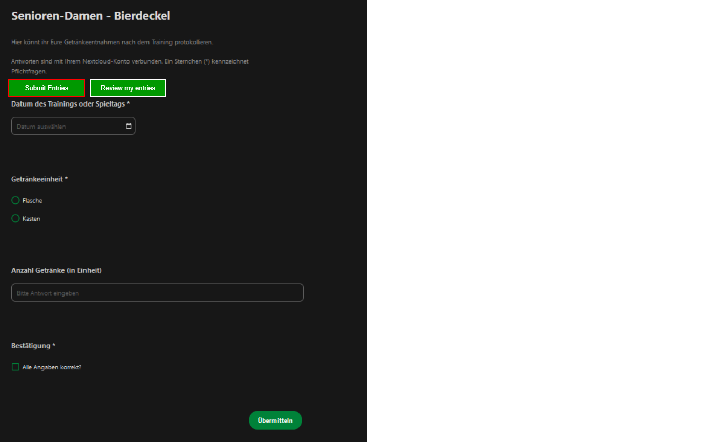 Show all own submitted entries to user · Issue #1656 · nextcloud/forms · GitHub