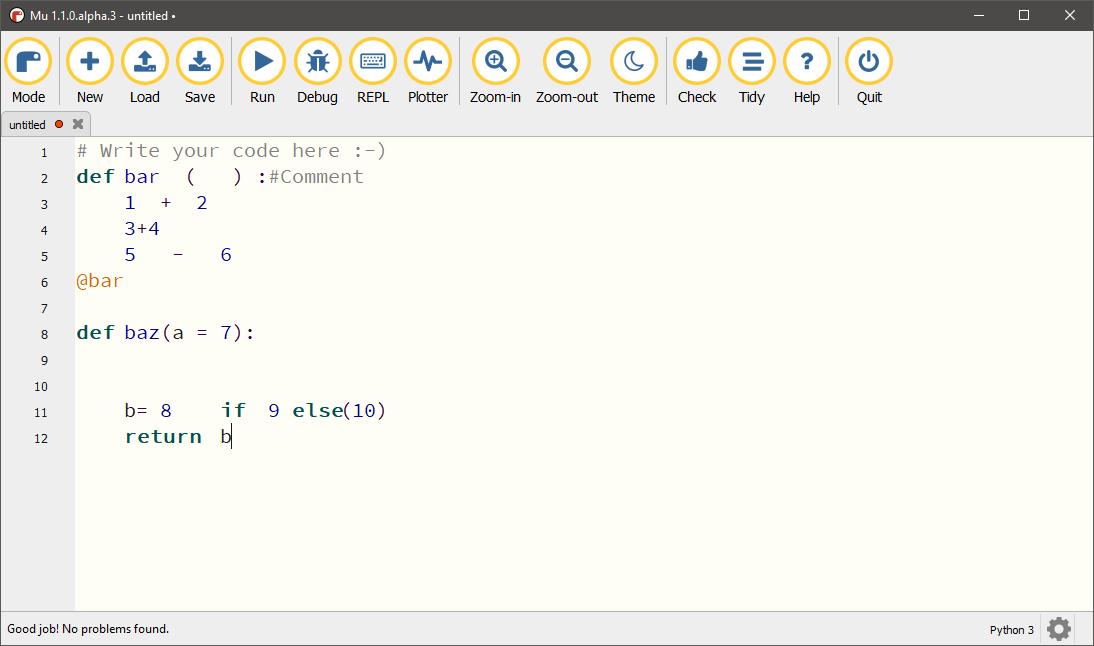 Improve the Check button behavior · Issue #1208 · mu-editor/mu · GitHub