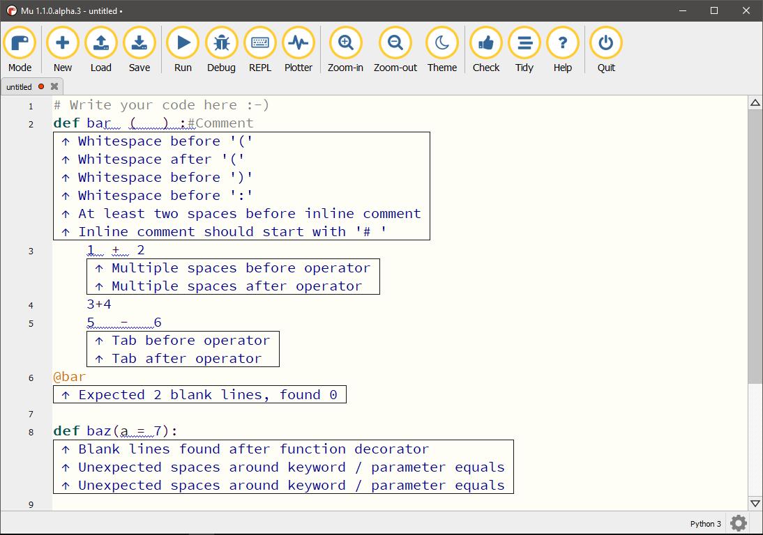 Improve the Check button behavior · Issue #1208 · mu-editor/mu · GitHub