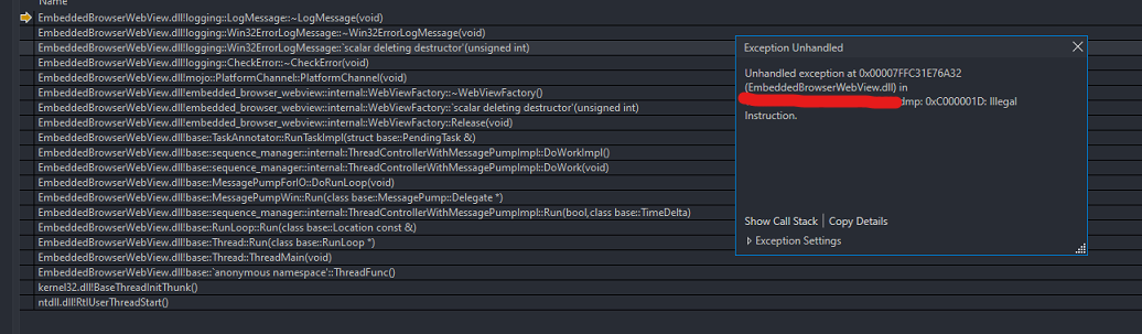 WebView2 creation fails and crashes in EmbeddedBrowserWebView.dll · Issue #3508 · MicrosoftEdge ...