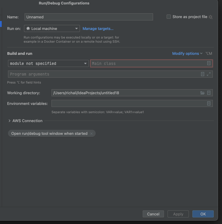Delineate Aws Connection Settings Better In Java Run Config By Rli · Pull Request 3275 · Aws 