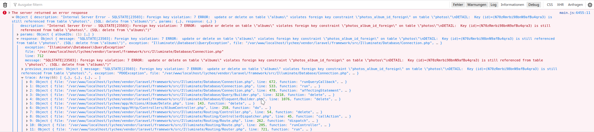 Unable to delete tag album - foreign key violation · Issue #1472 · LycheeOrg/Lychee · GitHub