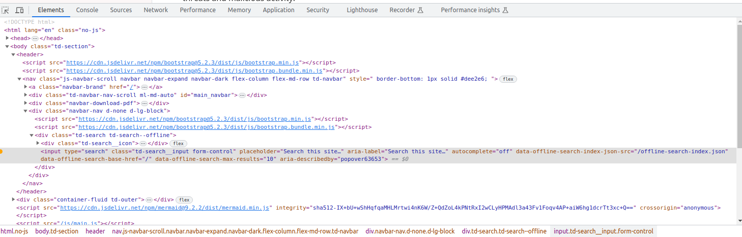 Close button in search-input not selectable or visible in html · Issue #1630 · google/docsy · GitHub