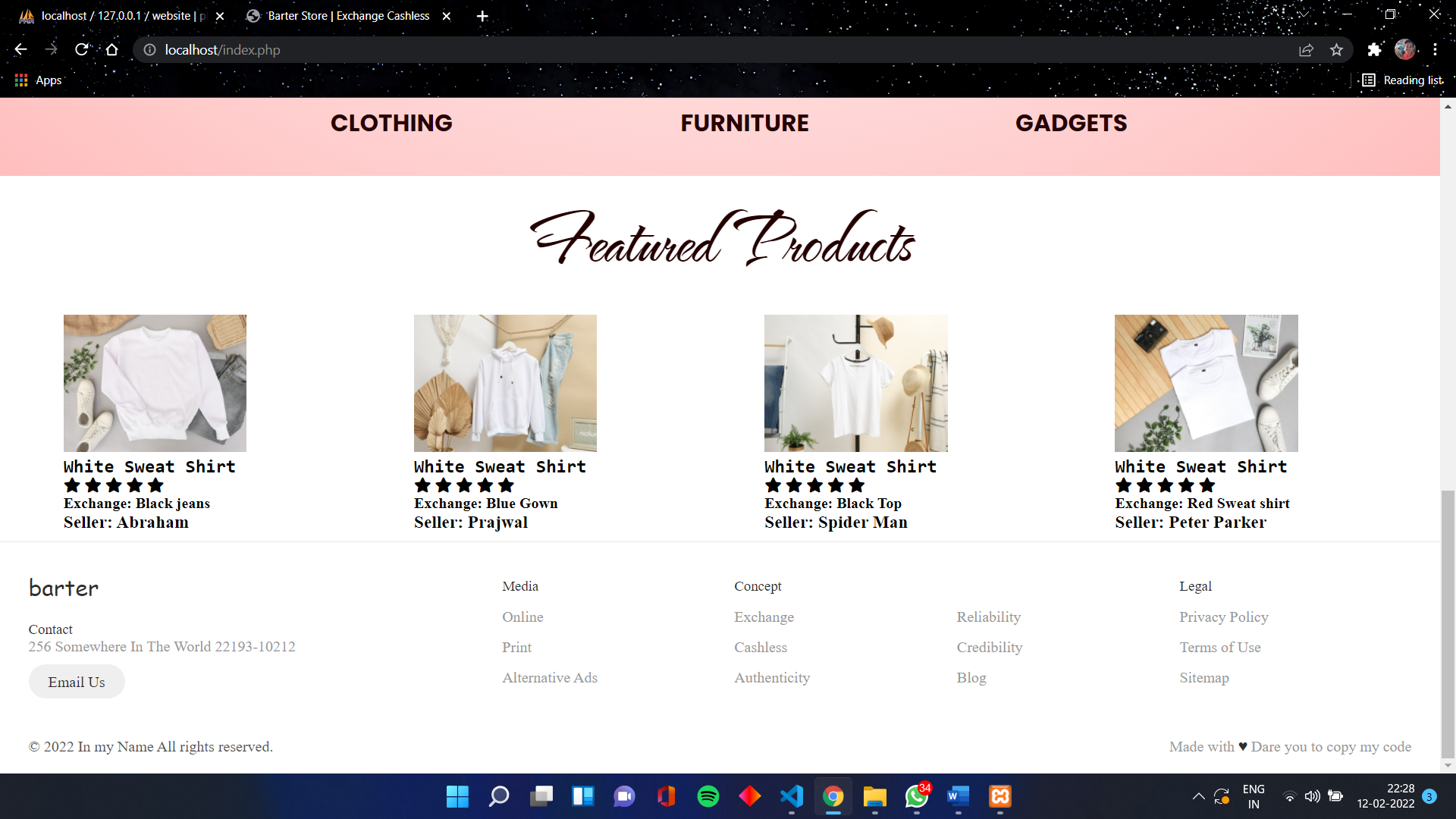 GitHub - Prajwalabraham/Barter-System: An E-commerce Website based on HTML, CSS, PHP, MySQL