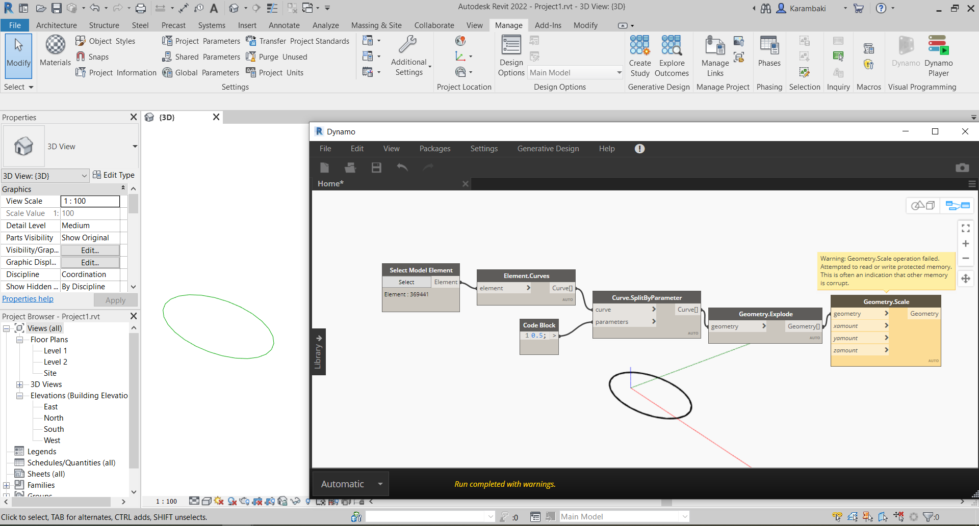 Memory Corruption With Ellipses In Revit 2022 With Dynamo 2.10 · Issue ...