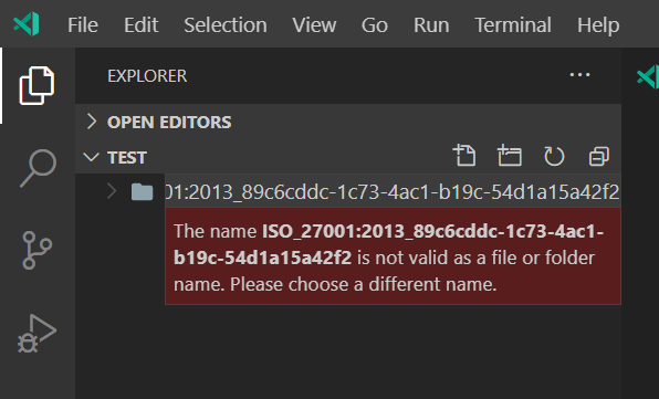 Export from Azure to GitHub: error: invalid path 'initiatives/ISO_27001 ...