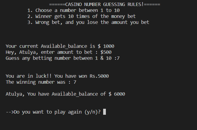 GitHub - Atulya2001/Casino-Number-Guessing-Game