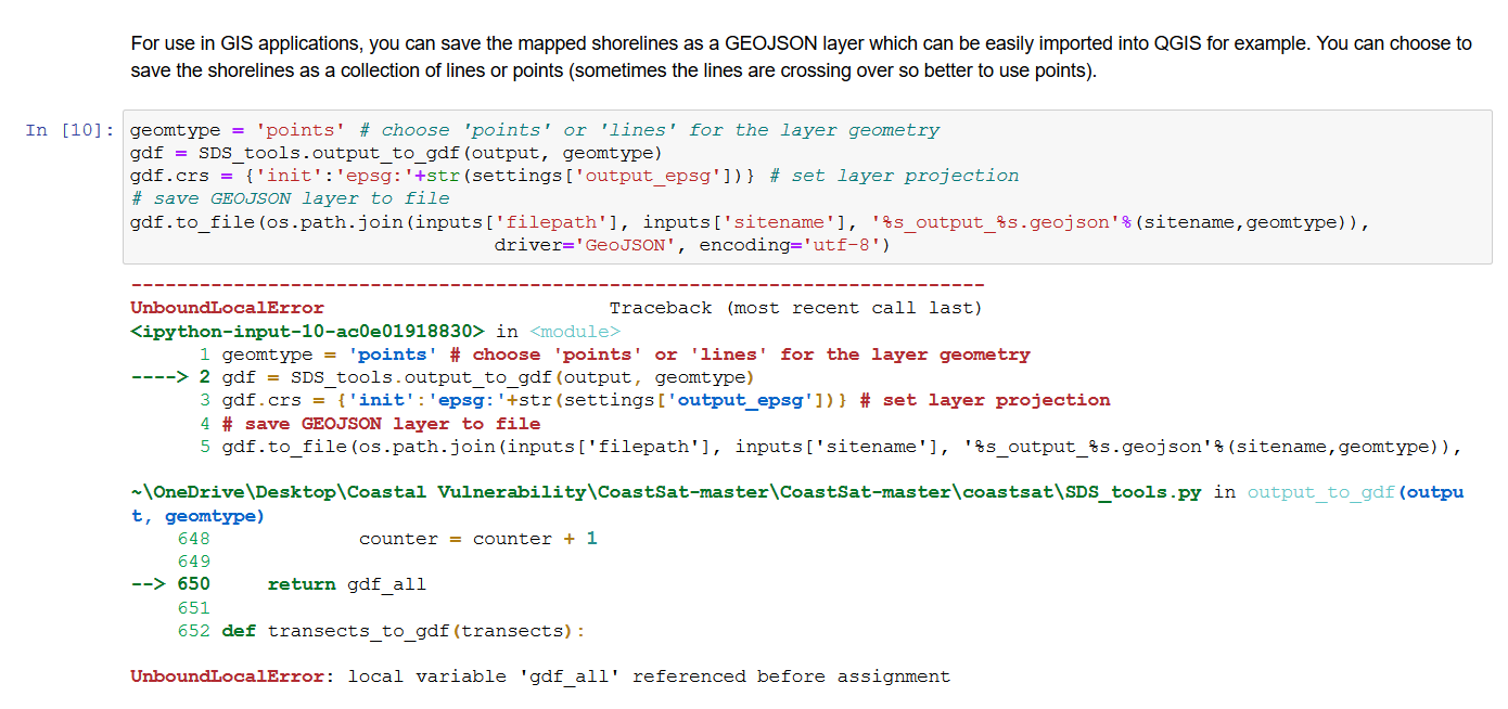 Error in coastline extraction · Issue #154 · kvos/CoastSat · GitHub