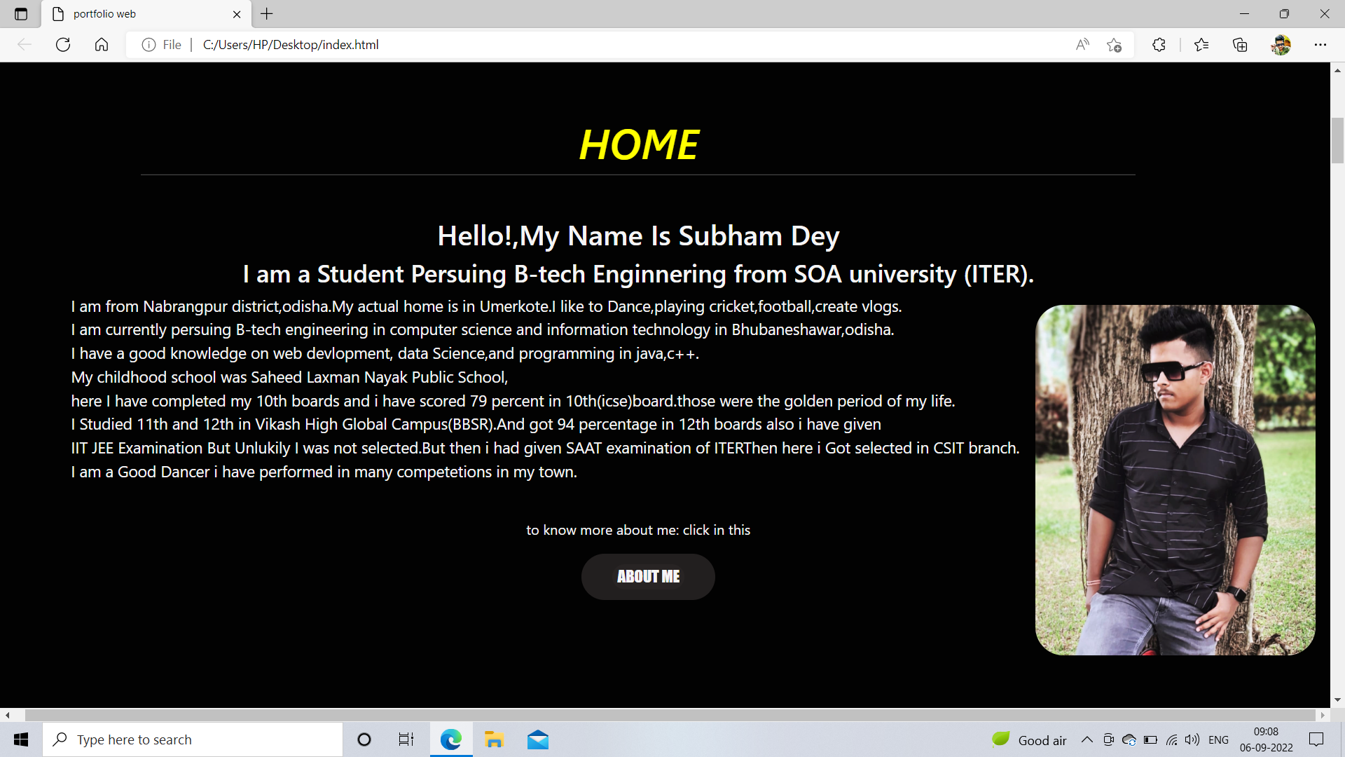 GitHub - subhamdey1234/My-portfolio-website: Its my portfolio website