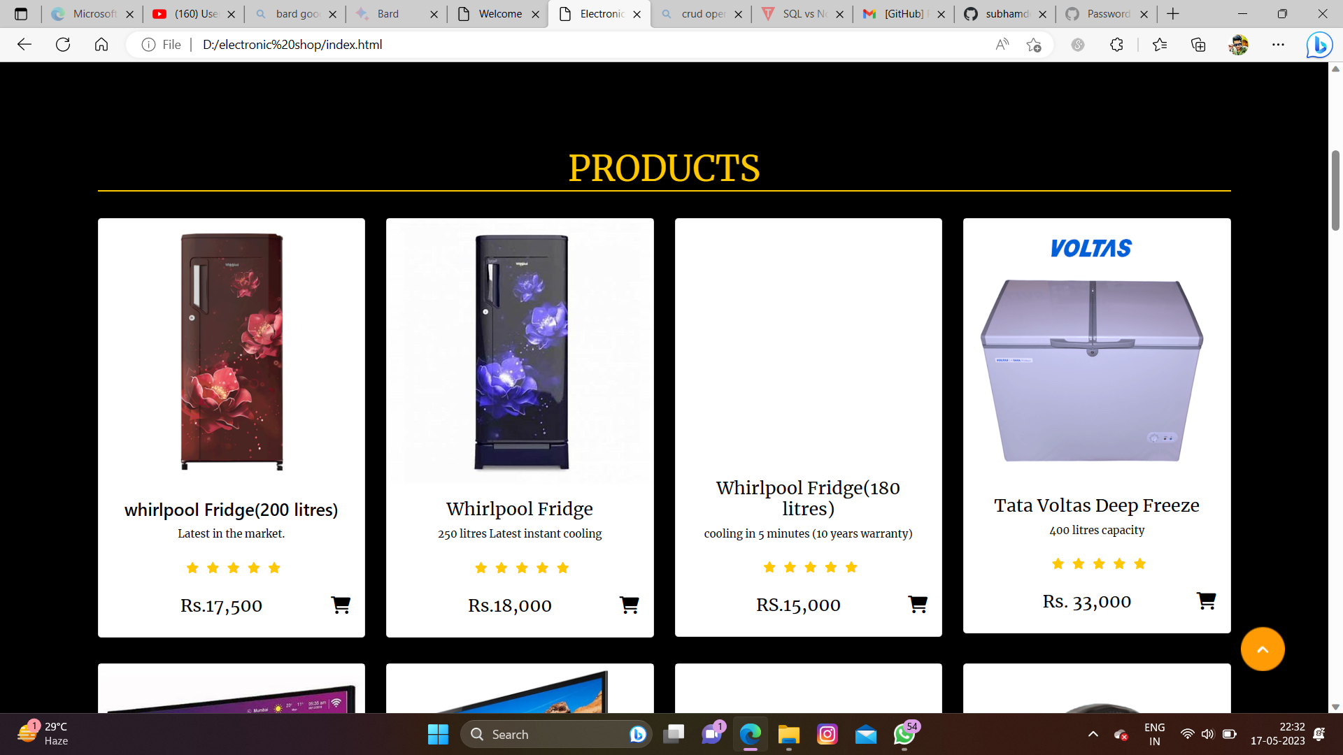 GitHub - subhamdey1234/electronic-shop: Created my Father's shop's ...