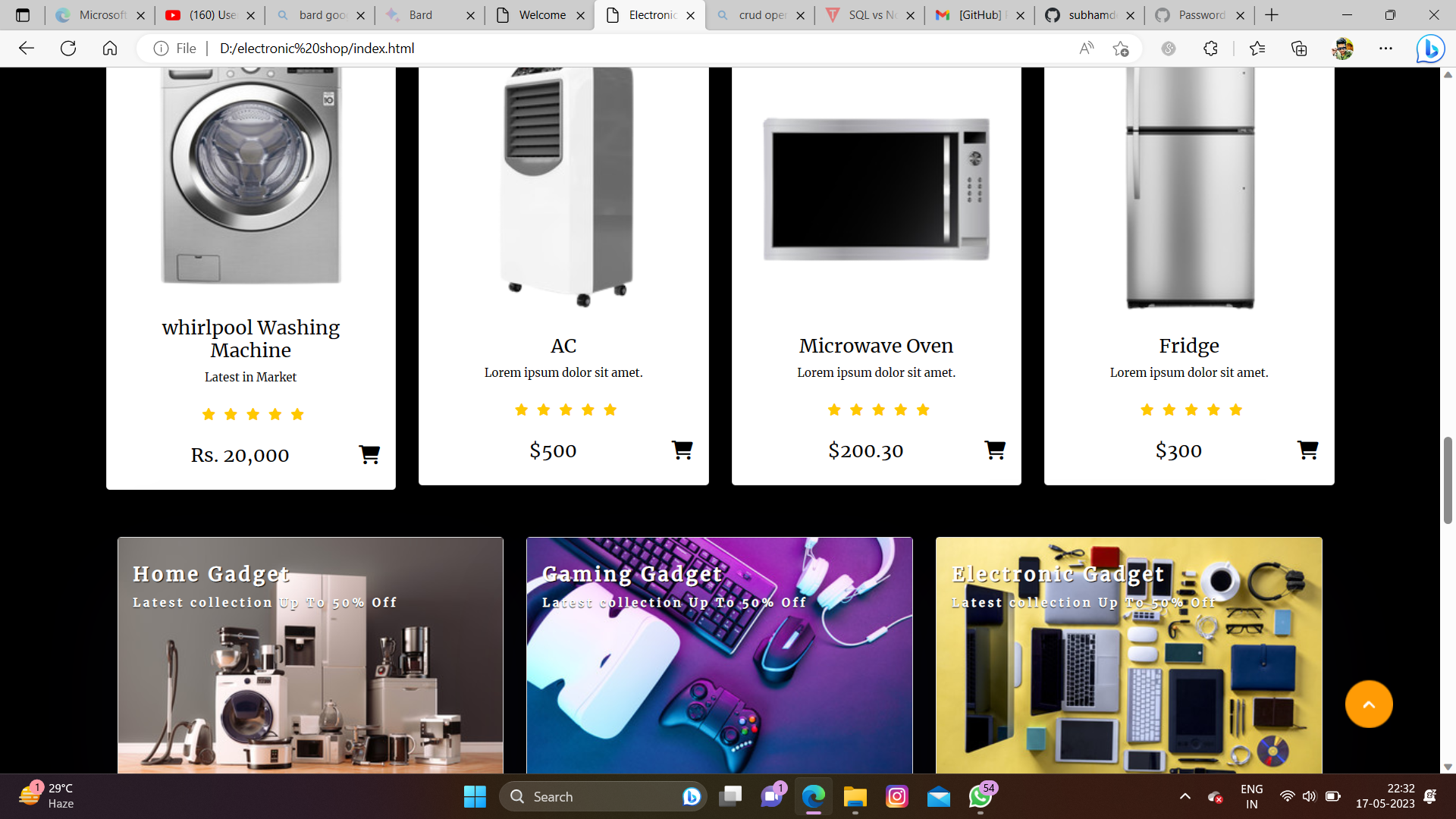 GitHub - subhamdey1234/electronic-shop: Created my Father's shop's ...