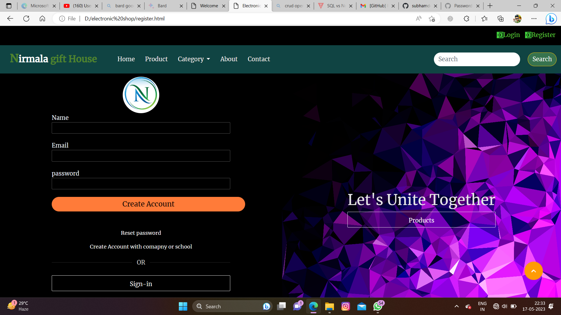 GitHub - subhamdey1234/electronic-shop: Created my Father's shop's ...