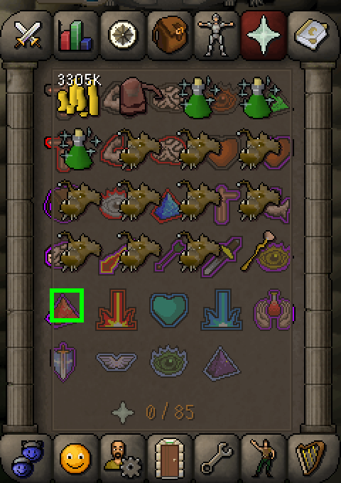 Transparency setting for inventory viewer, See other tabs and Snap to ...