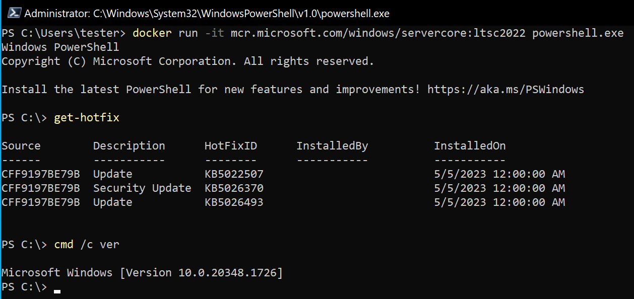 Security Patches Not Applied To The Latest Windows Server Core 2022 Container Image · Issue 372