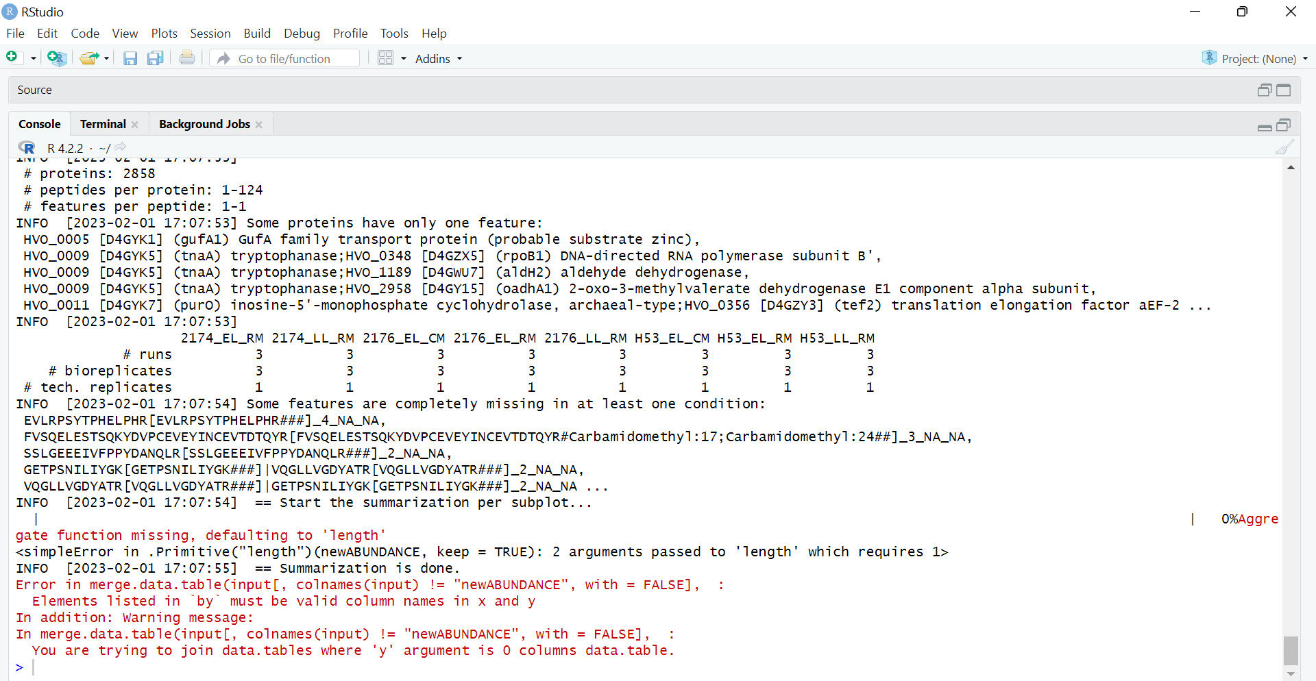 Aggregate function missing: defaulting to length · Issue #93 · Vitek-Lab/MSstats · GitHub