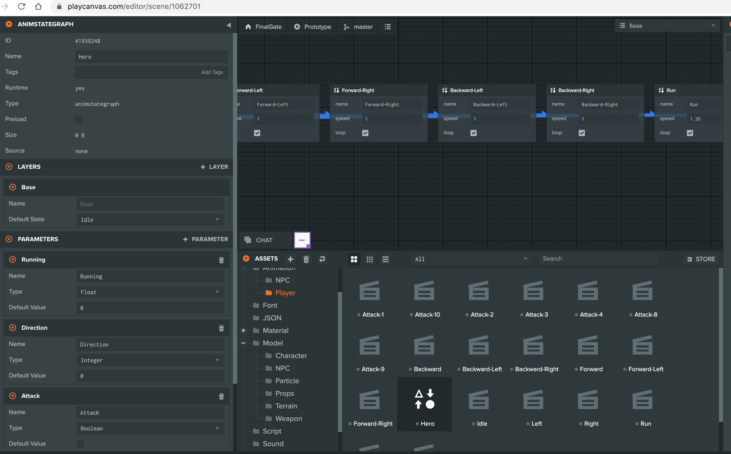 New Anim State Graph Screen Breaks Whole Animation Component · Issue 300 · Playcanvas Editor