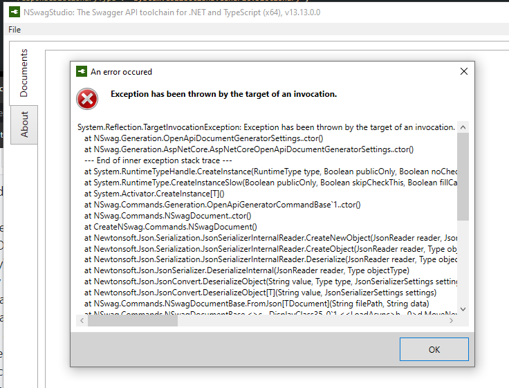 NSwagStudio 13.13.0.0 crashing on load · Issue #3583 · RicoSuter/NSwag · GitHub