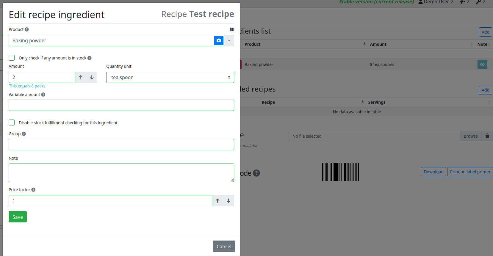 Bug: Incorrect ingredient quantity displayed in recipe · Issue #2039 ...