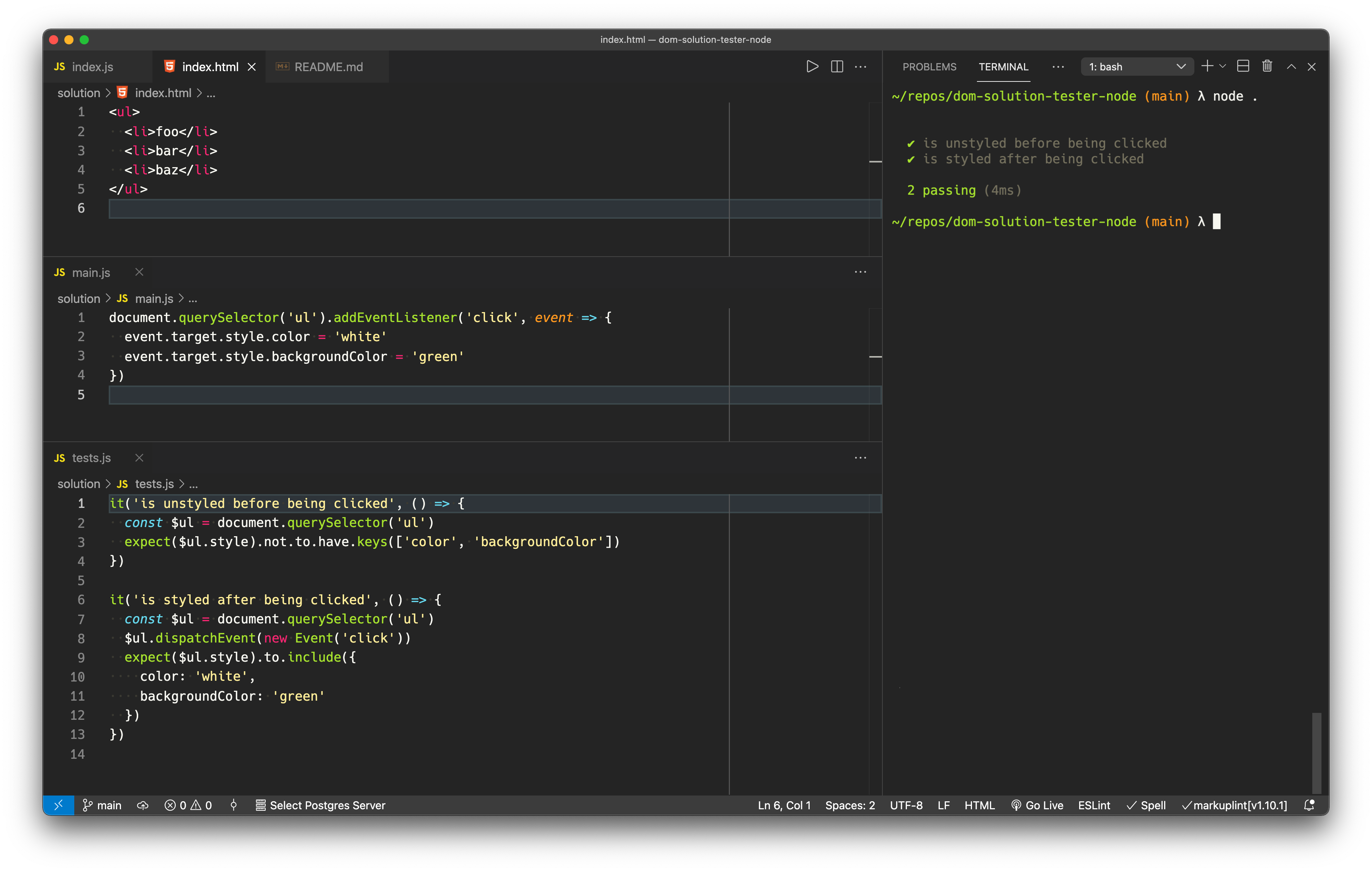 GitHub - thebearingedge/dom-solution-tester-node