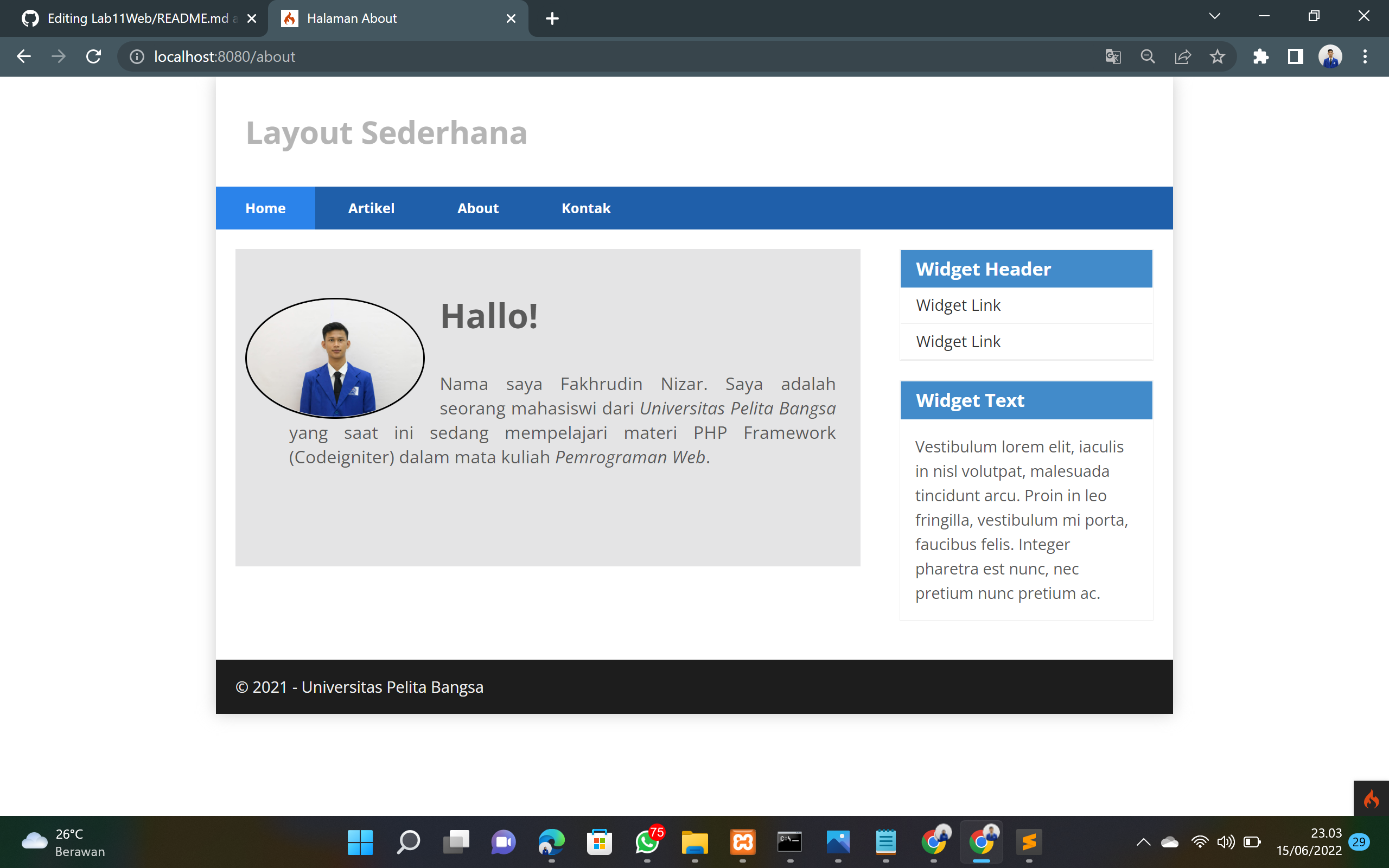GitHub - FAKHRUDINnizar/Lab11Web