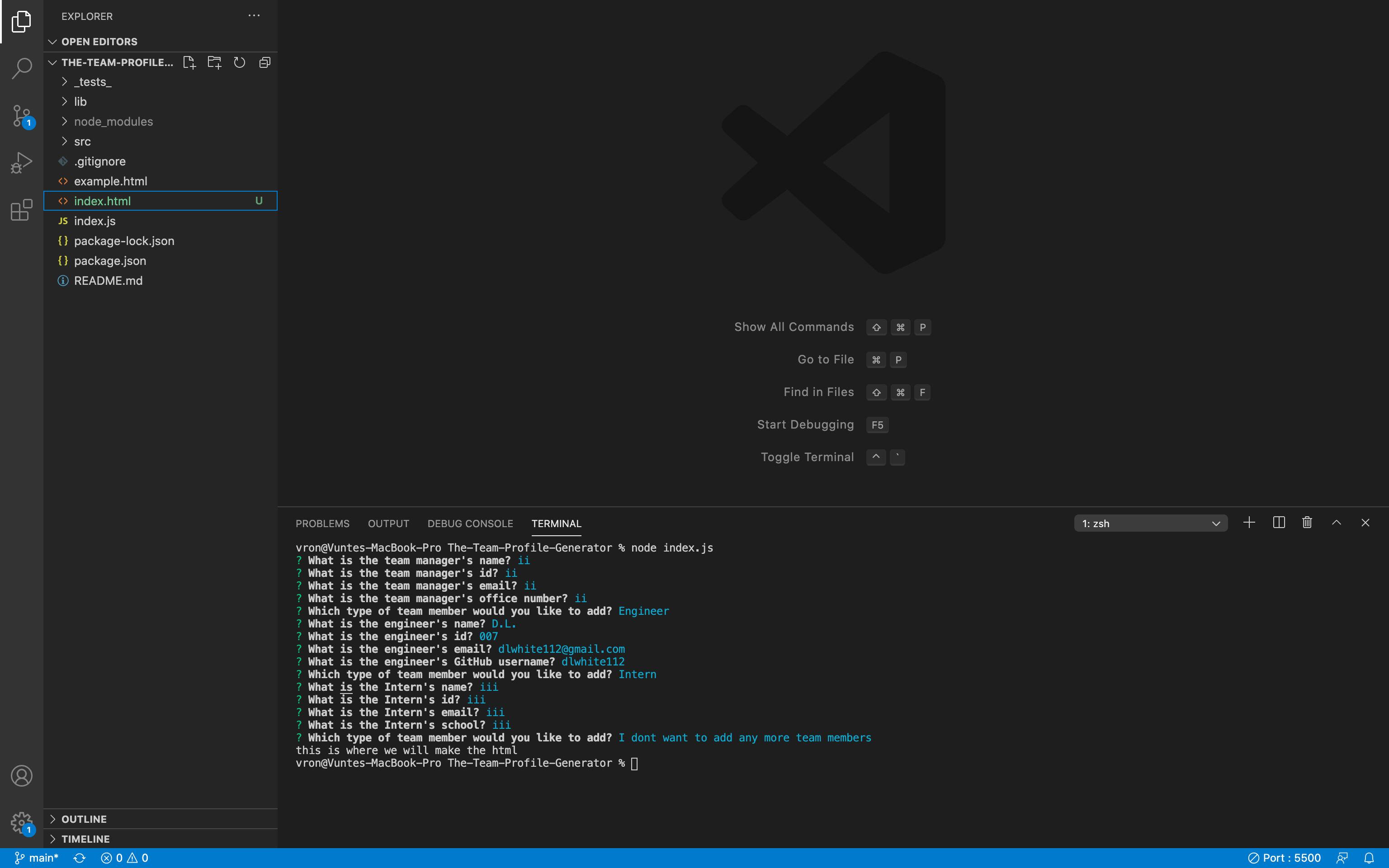 GitHub - dlwhite112/The-Team-Profile-Generator: This Generator is a command-line application ...