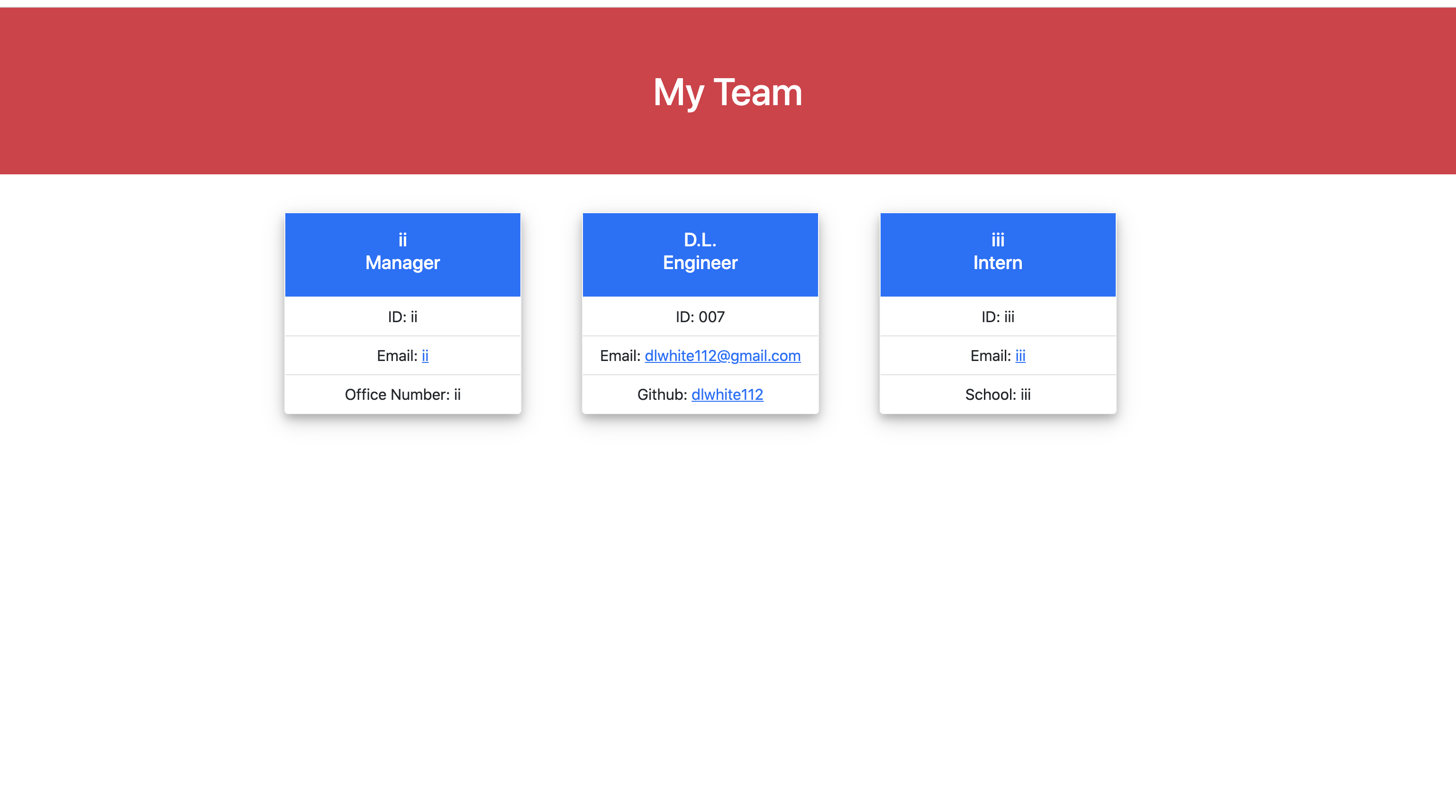 GitHub - dlwhite112/The-Team-Profile-Generator: This Generator is a command-line application ...