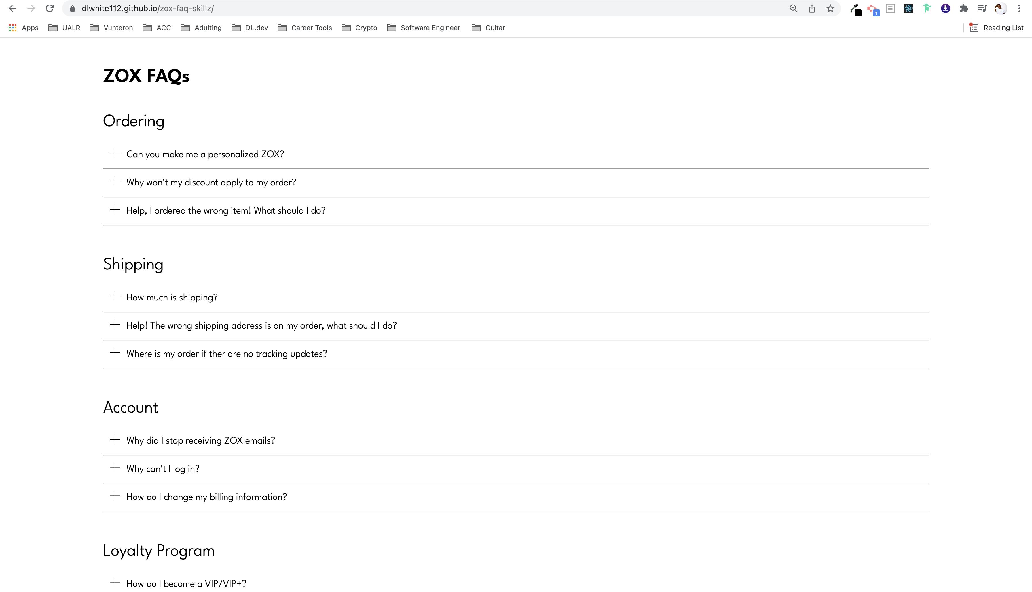 GitHub - dlwhite112/zox-faq-skillz: Frontend Exercise to recreate the FAQ section of ZOX ...