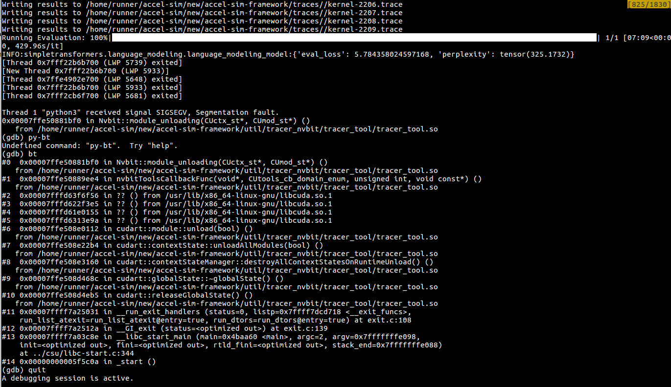 Sigsegv When Running Nvbit On Simpletransformer Python Program · Issue 8736
