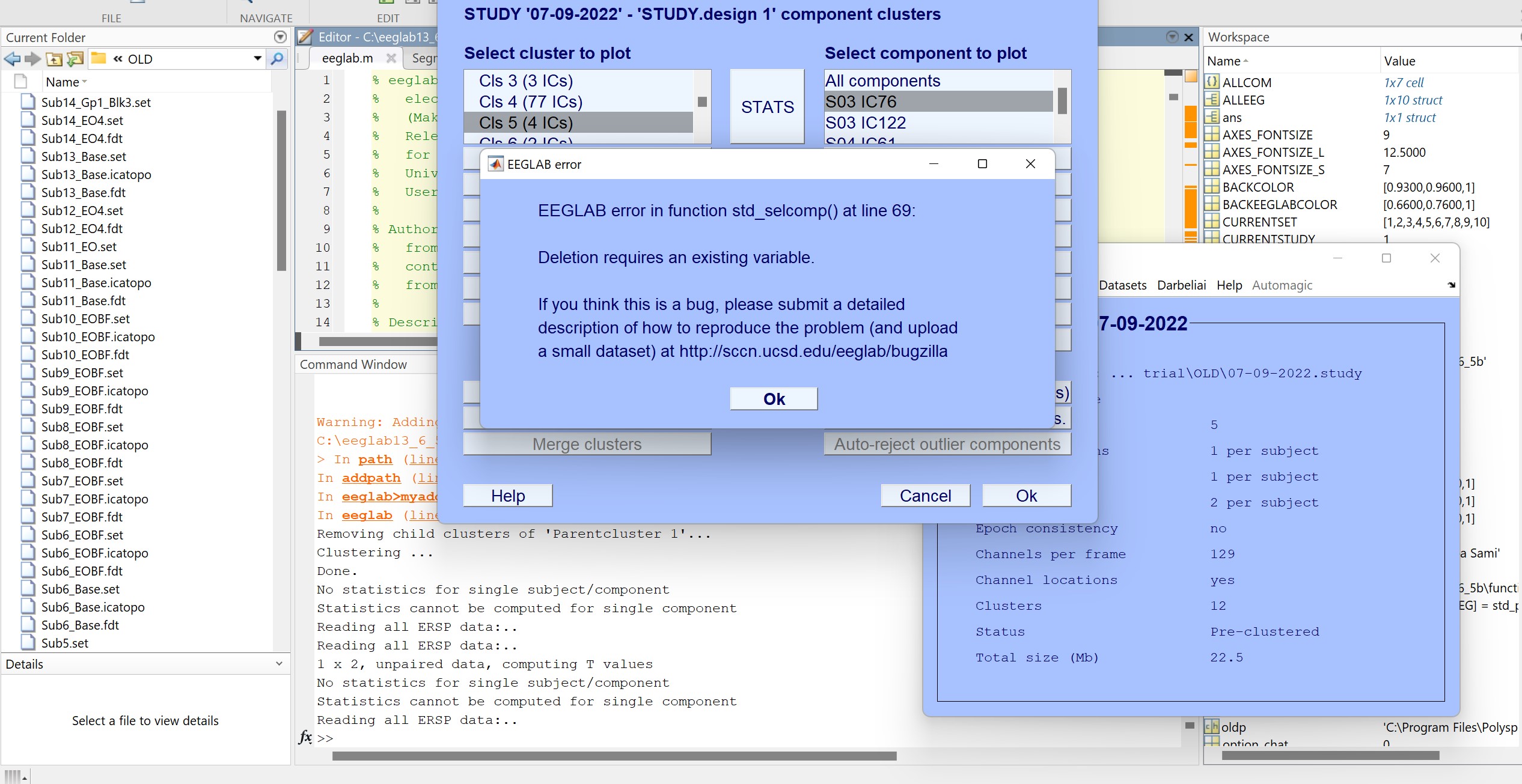 Error in function std_ersp · Issue #147 · sccn/eeglab · GitHub
