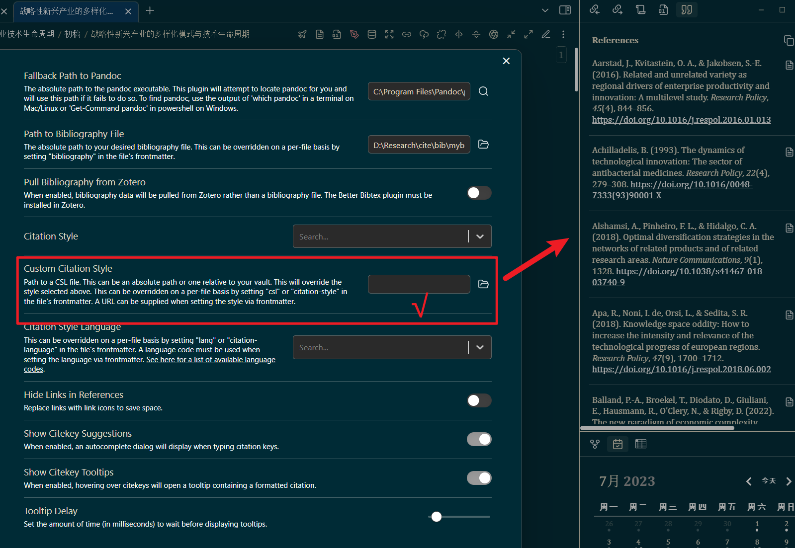 Using a custom csl file will invalidate this plugin · Issue #67 · mgmeyers/obsidian-pandoc ...