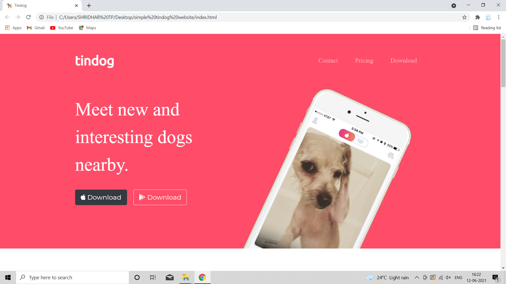 GitHub - Shridhar-T-P/simplewebsite_tindog