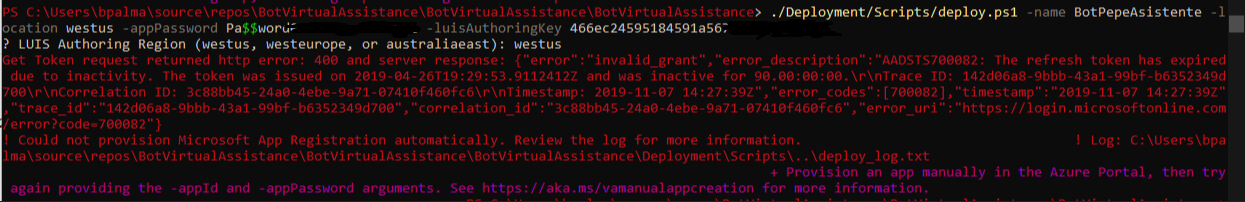 [Docs] To execute the scripts is needed login to azure · Issue #2670 · microsoft/botframework ...
