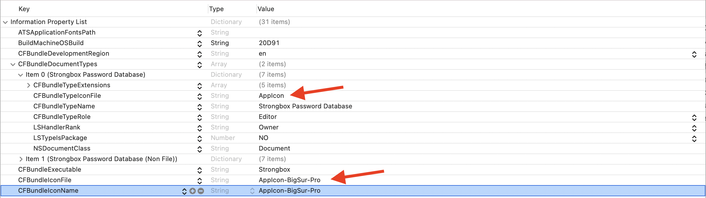Info.plist has wrong icon reference for CFBundleDocumentTypes types ...