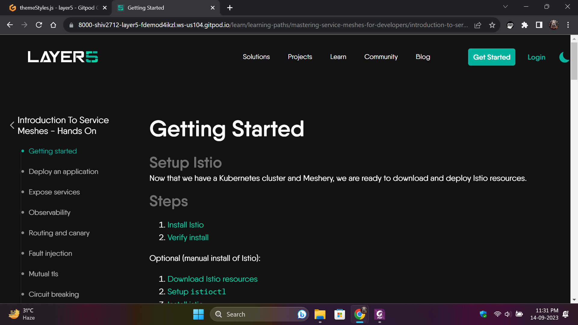 Low Text contrast in dark mode for learning paths · Issue #4909 · layer5io/layer5 · GitHub