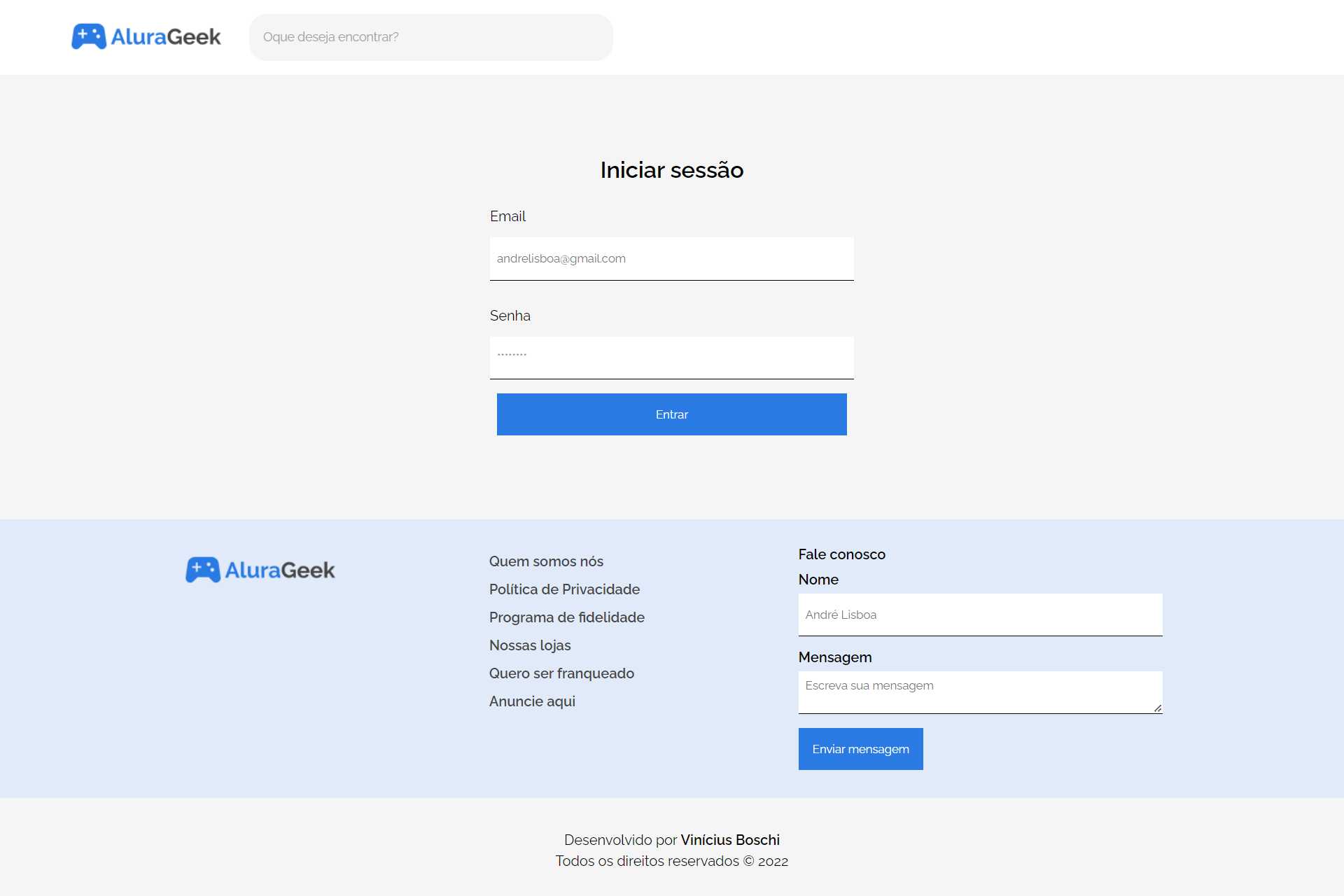 GitHub - Vinicius-Boschi/AluraGeek: https://alurageeks.netlify.app/