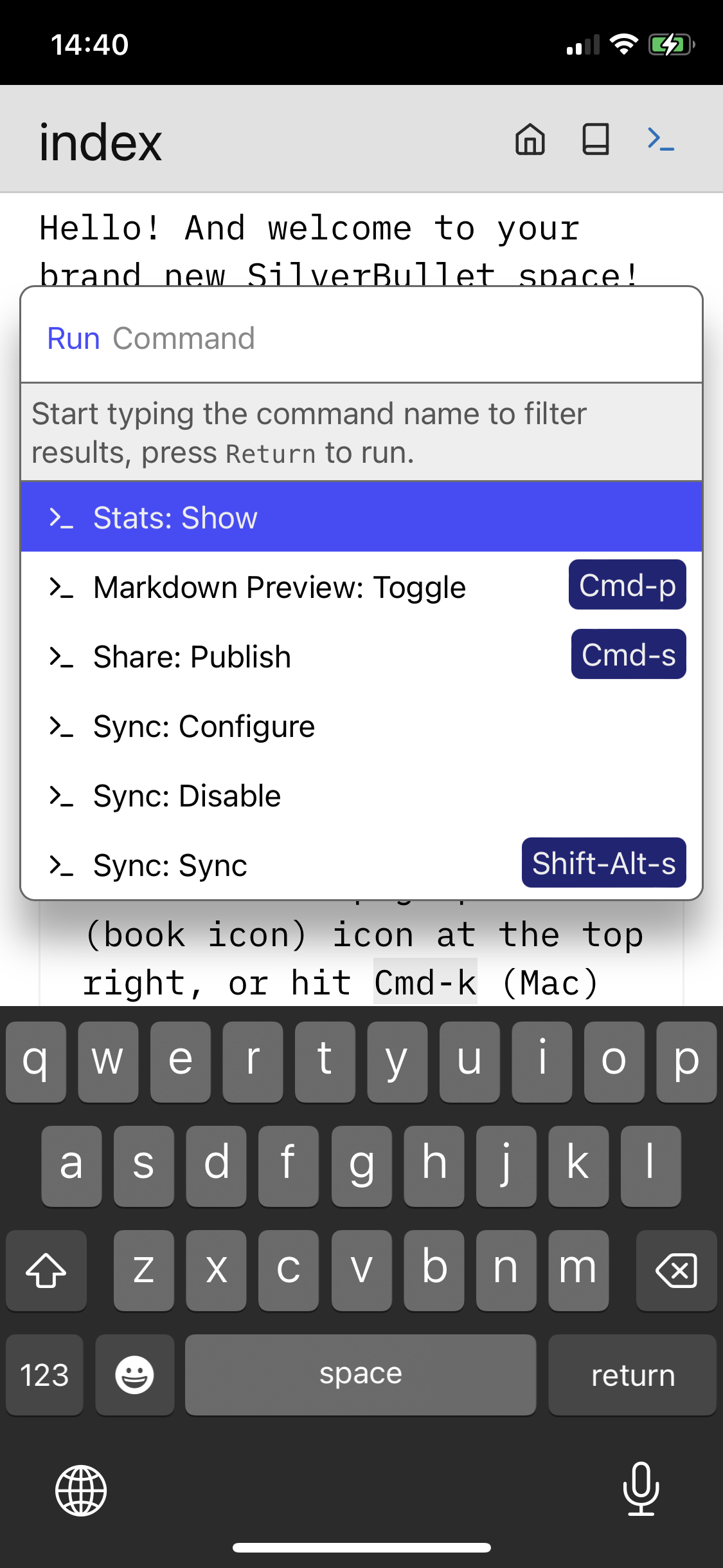 iOS: dismiss keyboard, predictive covers key info · Issue #377 · silverbulletmd/silverbullet ...