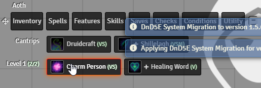 spells other than cantrips do not show · Issue #132 · Drental/fvtt-tokenactionhud · GitHub
