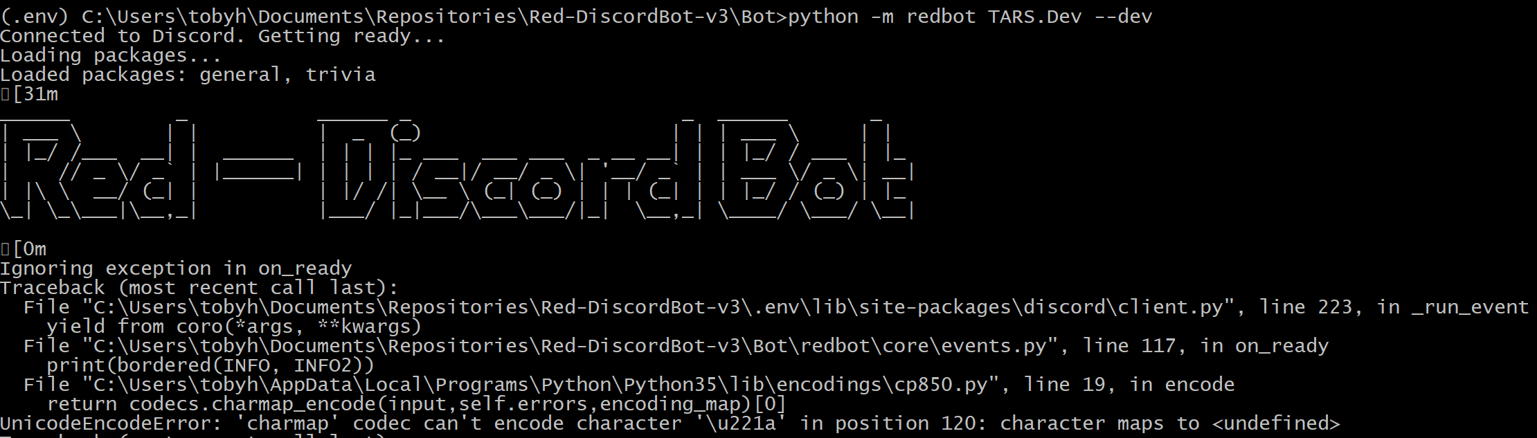 Startup Screen Encoding Error On Windows · Issue 1048 · Cog 