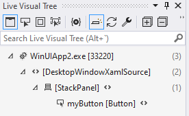 [Bug] "Live Visual Tree" doesn't work for a MAUI app on Windows, but works for a WinUI3 app ...